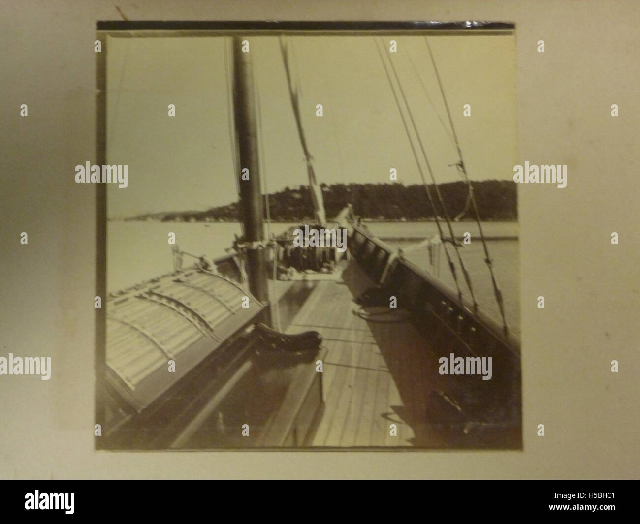 A photograph of the SY ENA, a ship from the early 1900s. The image ...