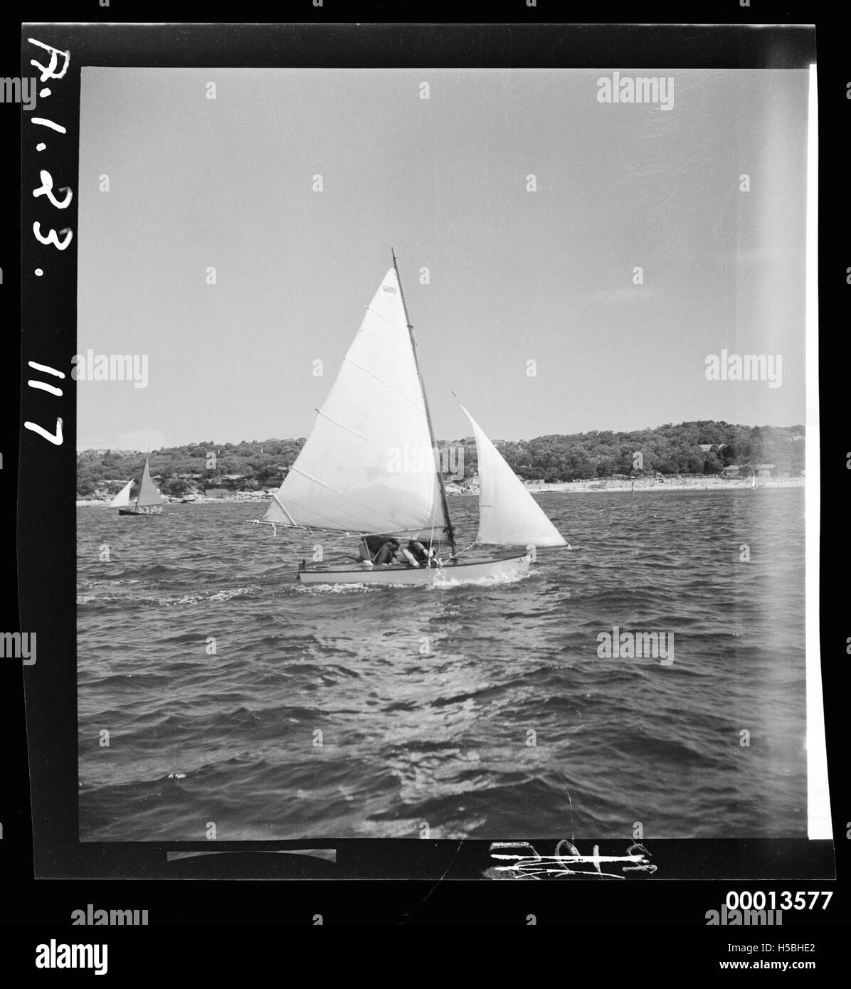 Sail boat racing in Black and White Stock Photos & Images - Alamy