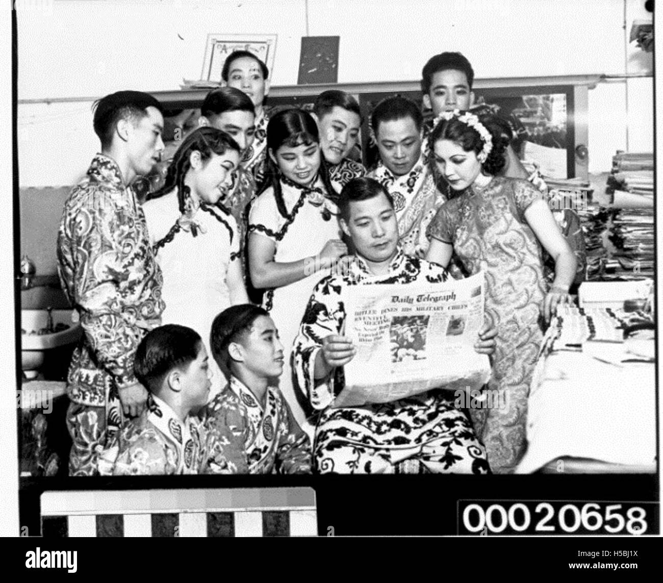 A photograph of Long Tack Sam, an acrobat and magician, performing with ...