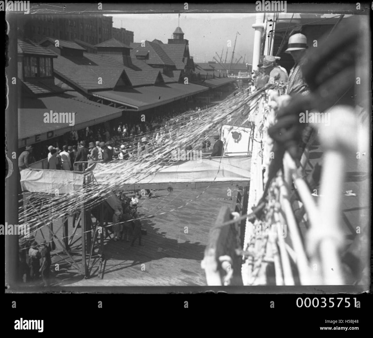 Photograph by Samuel J. Hood Studio depicting the SS Ceramic departing ...