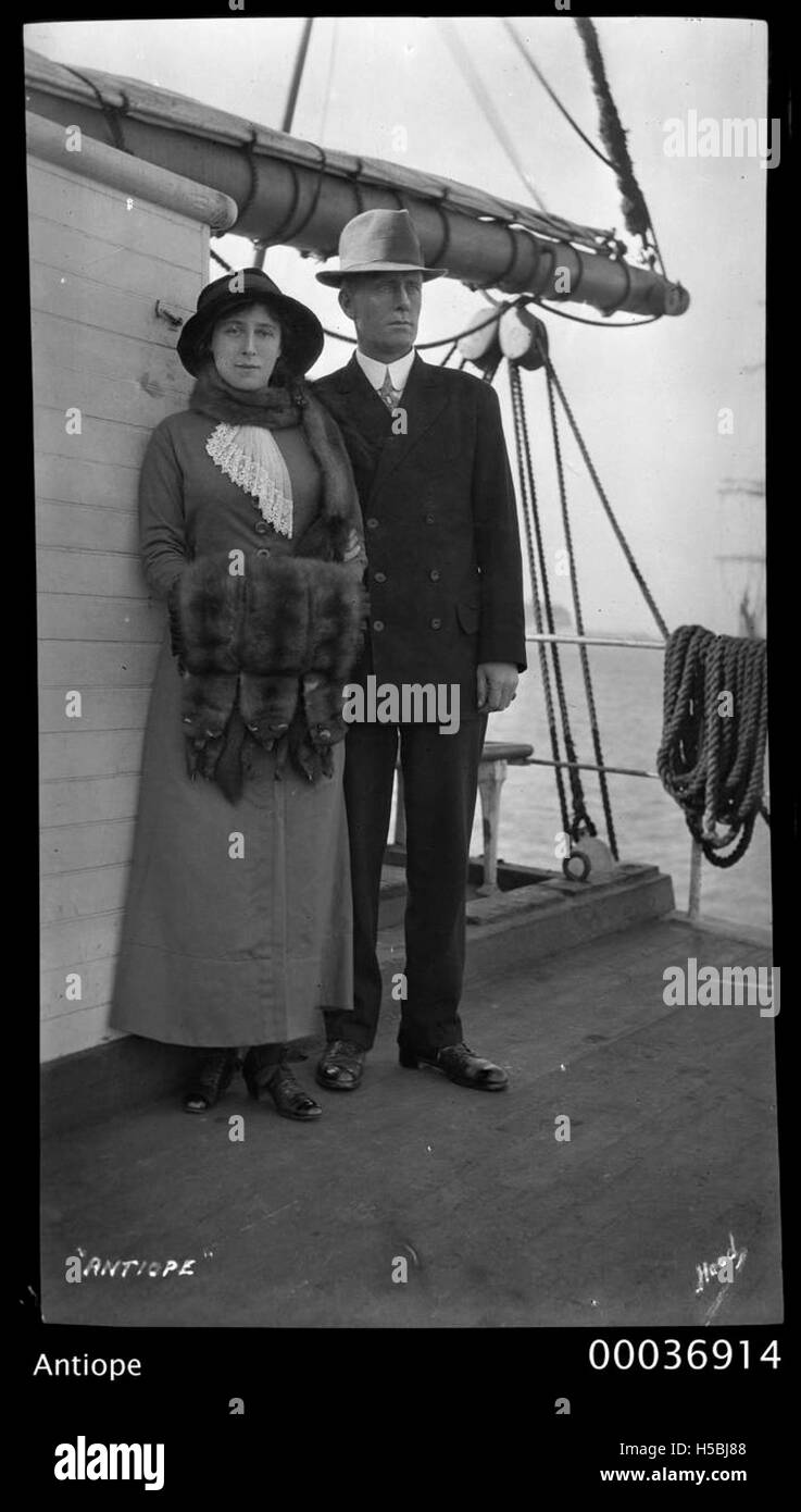 This image depicts Captain Mathieson and his wife, Gertrude Mathieson ...