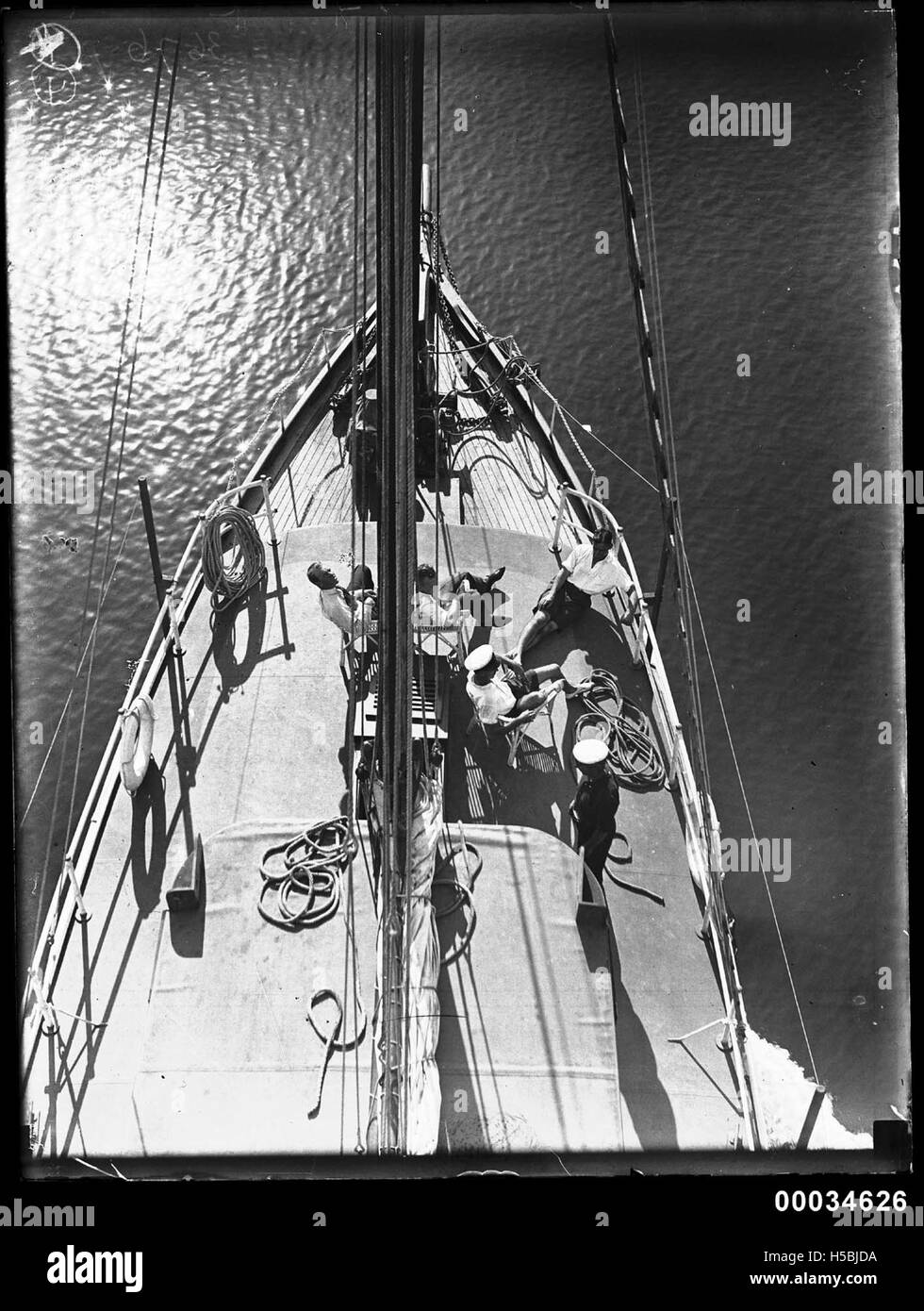 Men on ship deck Black and White Stock Photos & Images - Alamy