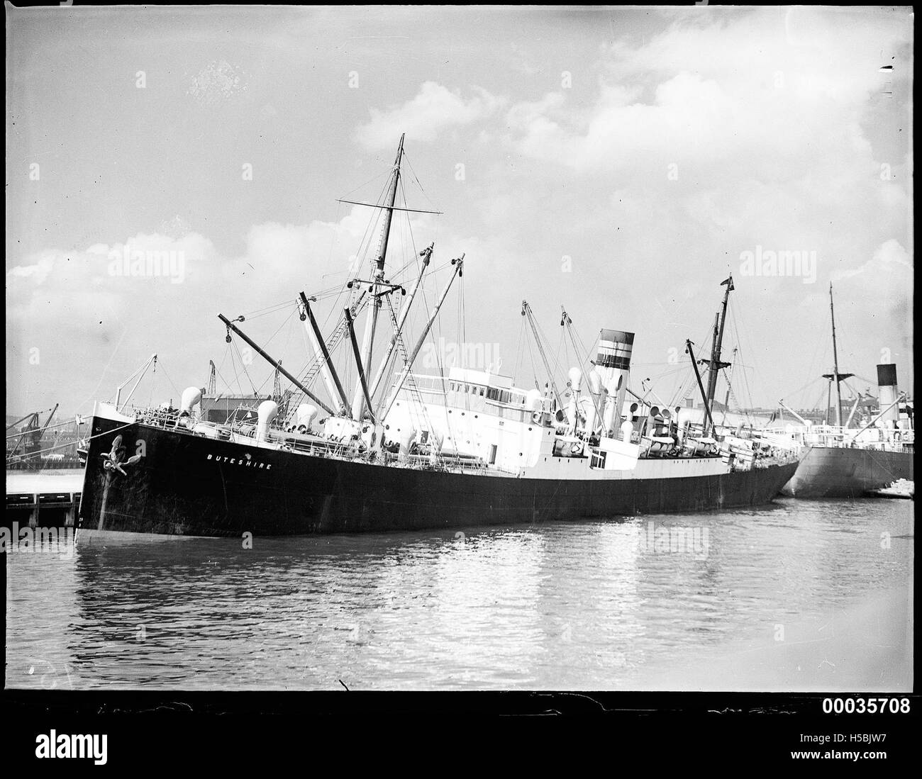 A photograph showing the portside view of the SS Buteshire ship ...