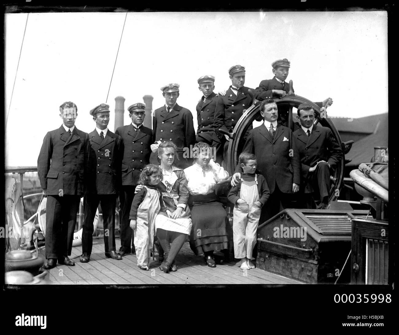 A photograph of the crew aboard the ship Mount Stewart, likely part of ...