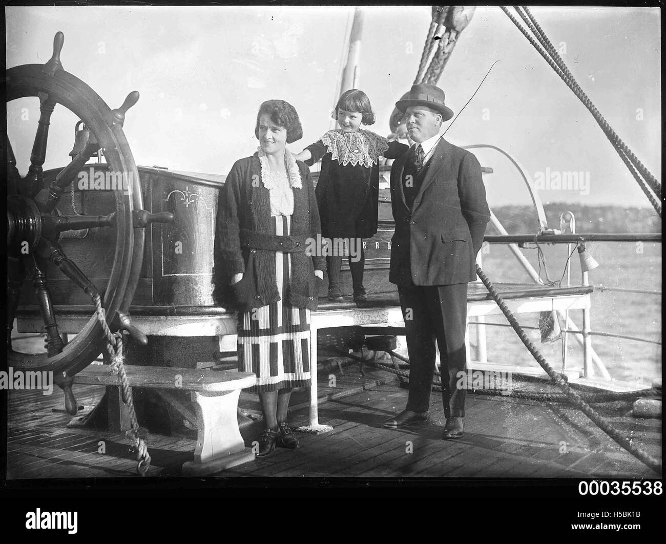 A photograph from 1921-1925 showing Ethel May Sterling, Margaret Francis Sterling, and Captain ...