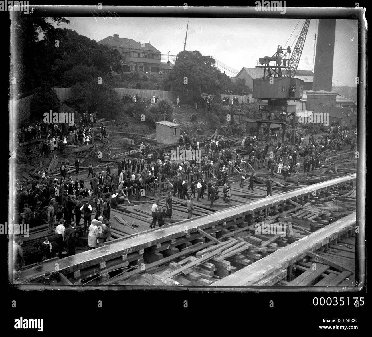 The launch of HMAS ALBATROSS I at Cockatoo Island Dockyard Stock Photo ...