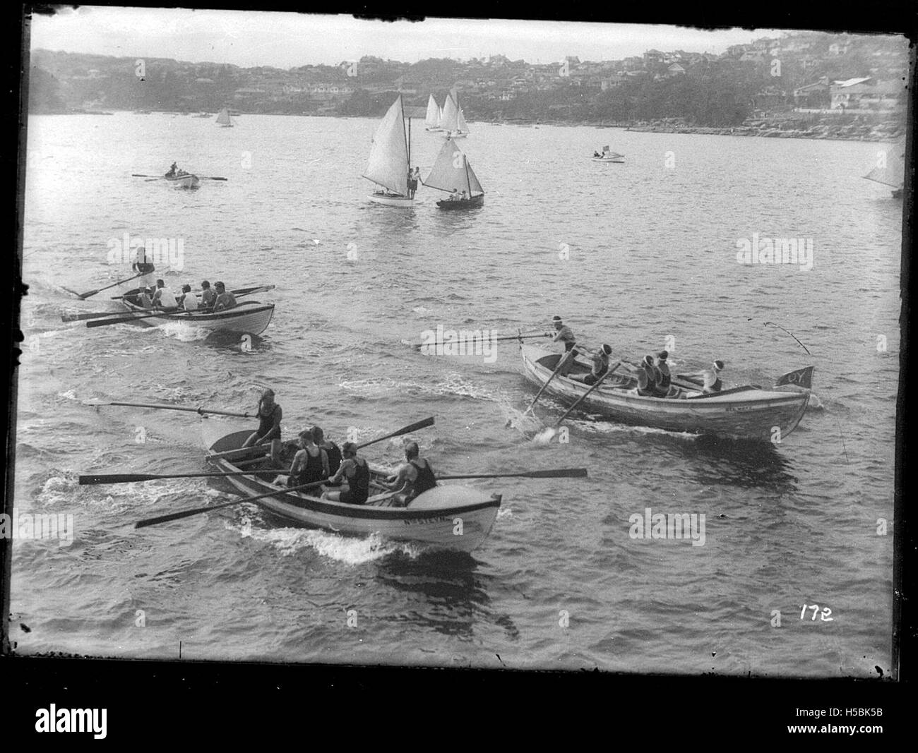 The surf life saving rescue boat race at Manly features North Steyn and ...