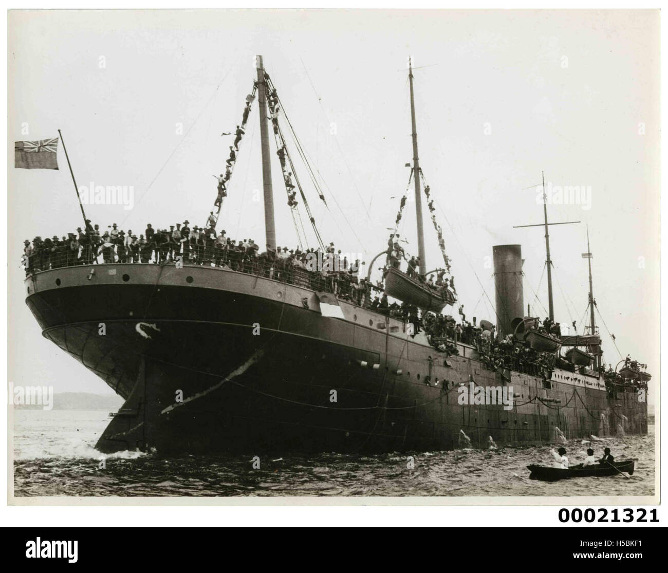 A photograph of the HMAT A7 MEDIC, an Australian troopship, possibly ...