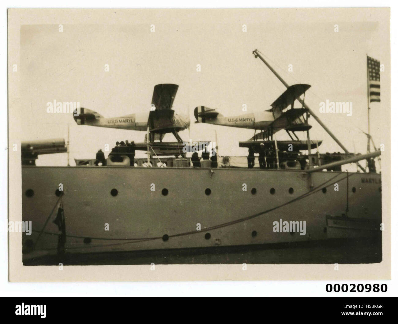The USS Maryland, captured in this 1925 photograph, is shown with ...