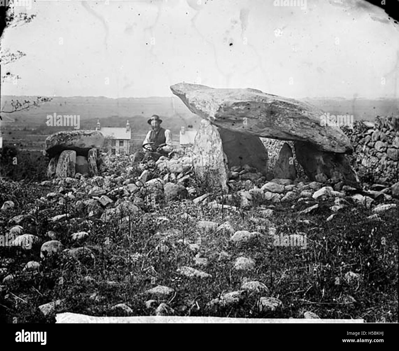 Historic ancient welsh monuments Black and White Stock Photos & Images ...