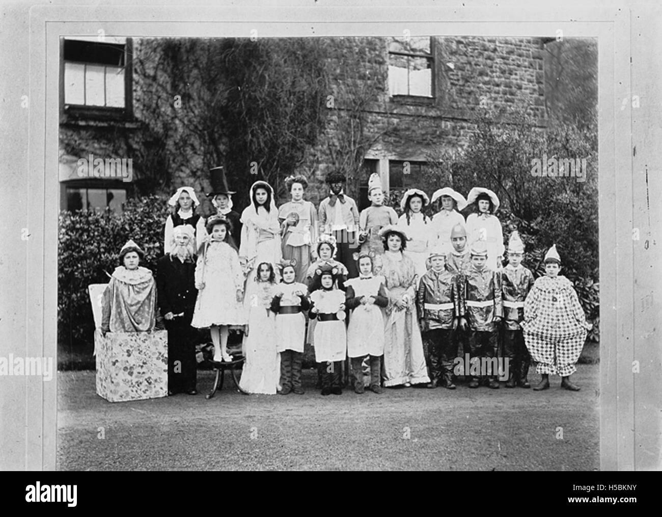 A group of children dressed in fancy dress costumes, likely for a ...