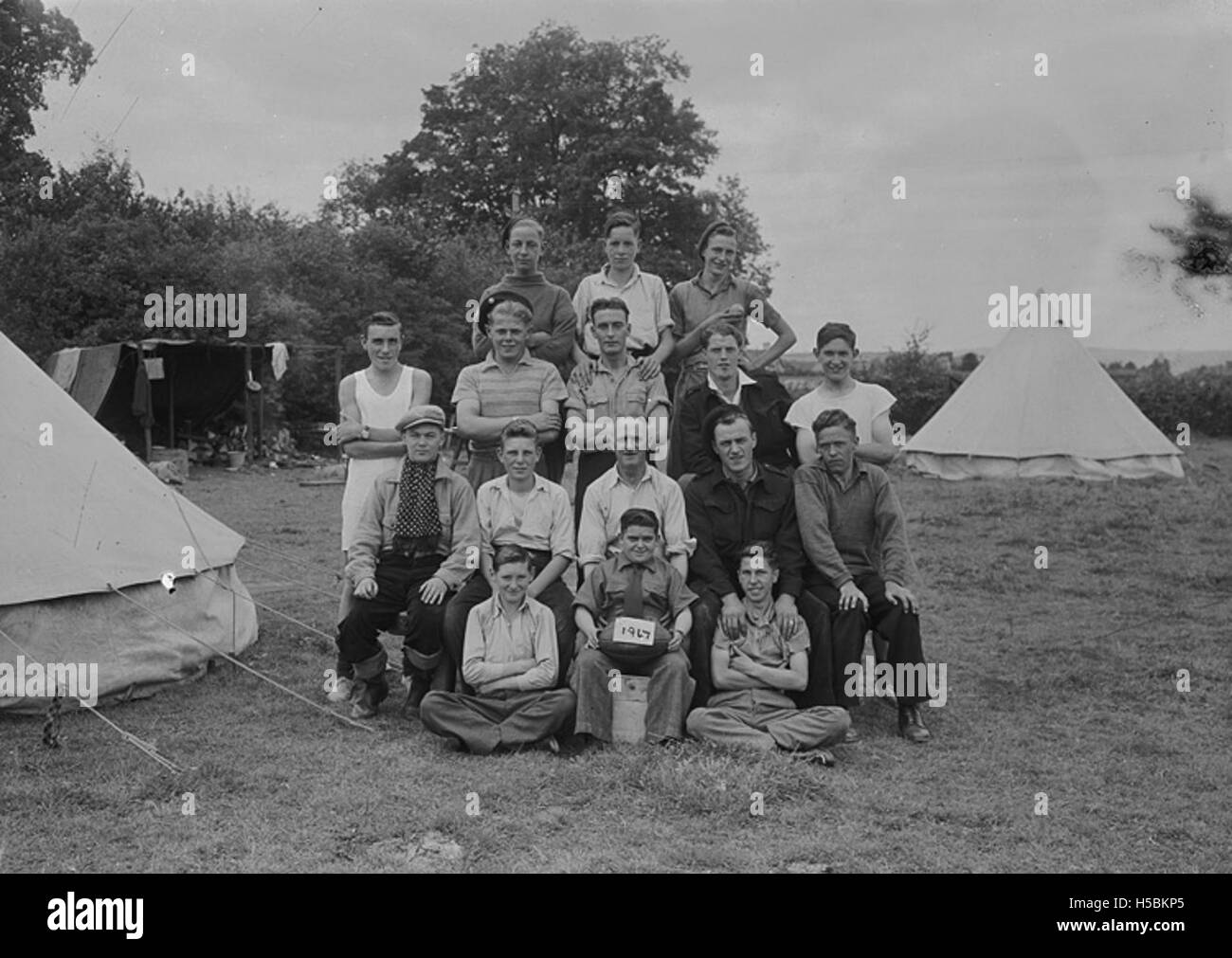 A photograph of the Merthyr Tydfil Boys' Club from 1947, taken at ...