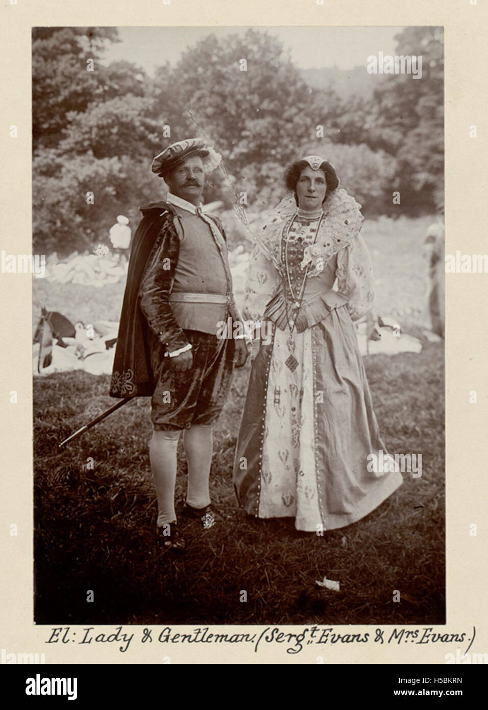 This image portrays a Lady and Gentleman, identified as Sergt. Evans ...