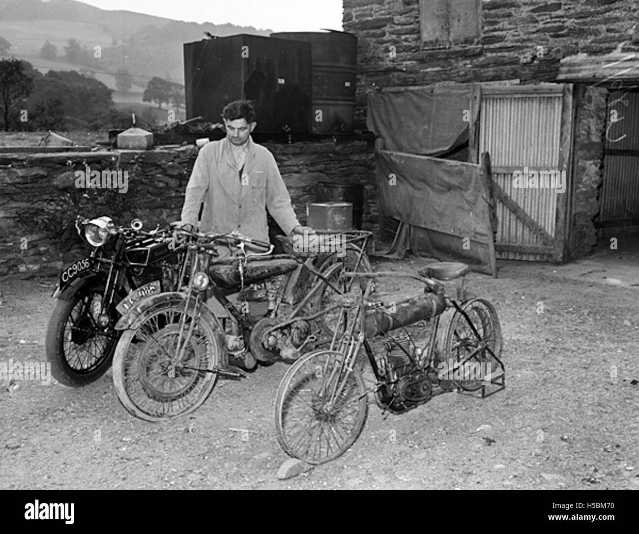 John Lloyd is pictured with his collection of motorcycles. Known for ...