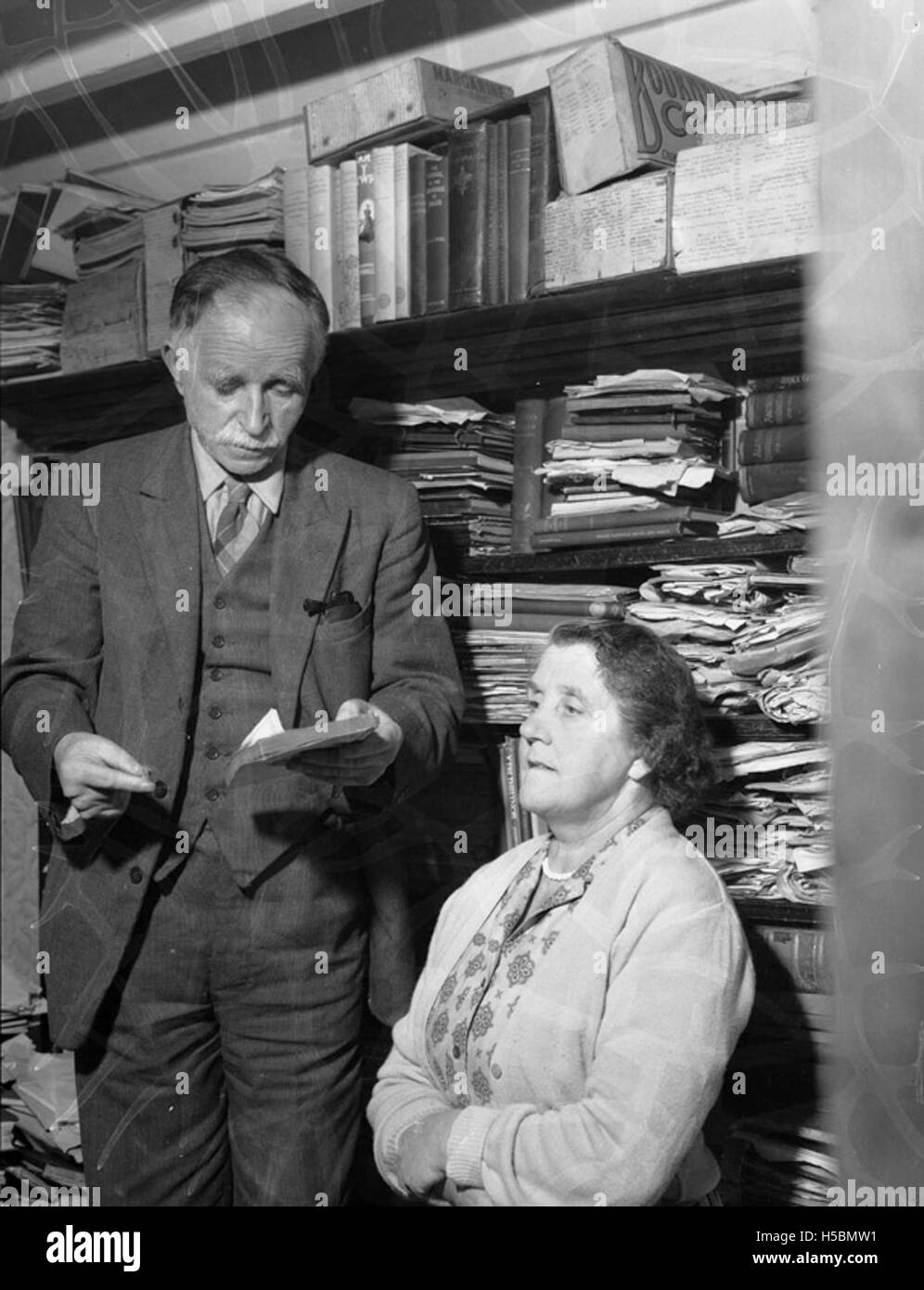 Bob Owen, from Croesor, is seen with his wife alongside some of his ...
