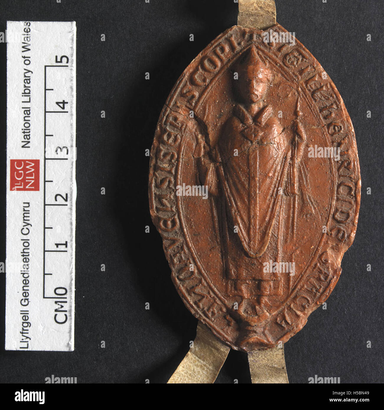 This deed from the NLW features the front of a document related to ...