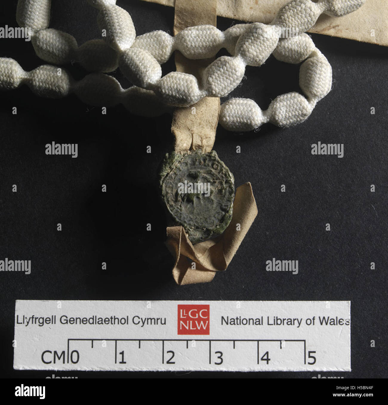 A historical document, the Pitchford Hall Deeds from 1306, featuring a ...