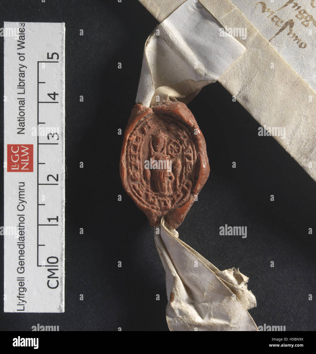 The 'NLW Pitchford Hall Deeds 1357' represents a historical document ...