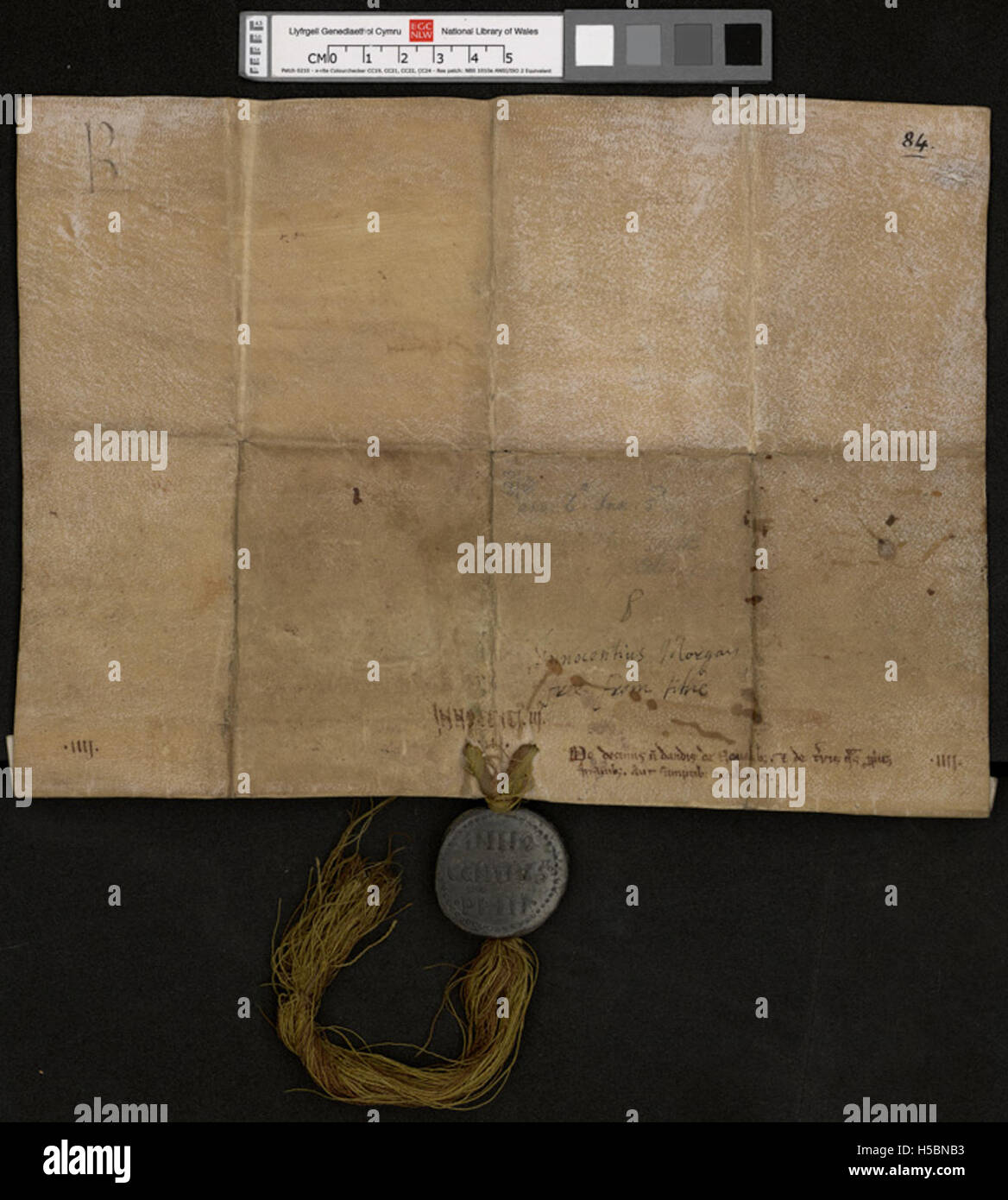 A historical deed from the NLW collection, specifically referencing ...