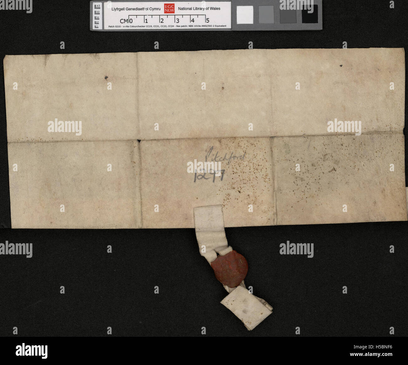 A historical reference to the deeds of Pitchford Hall from 1297, held ...