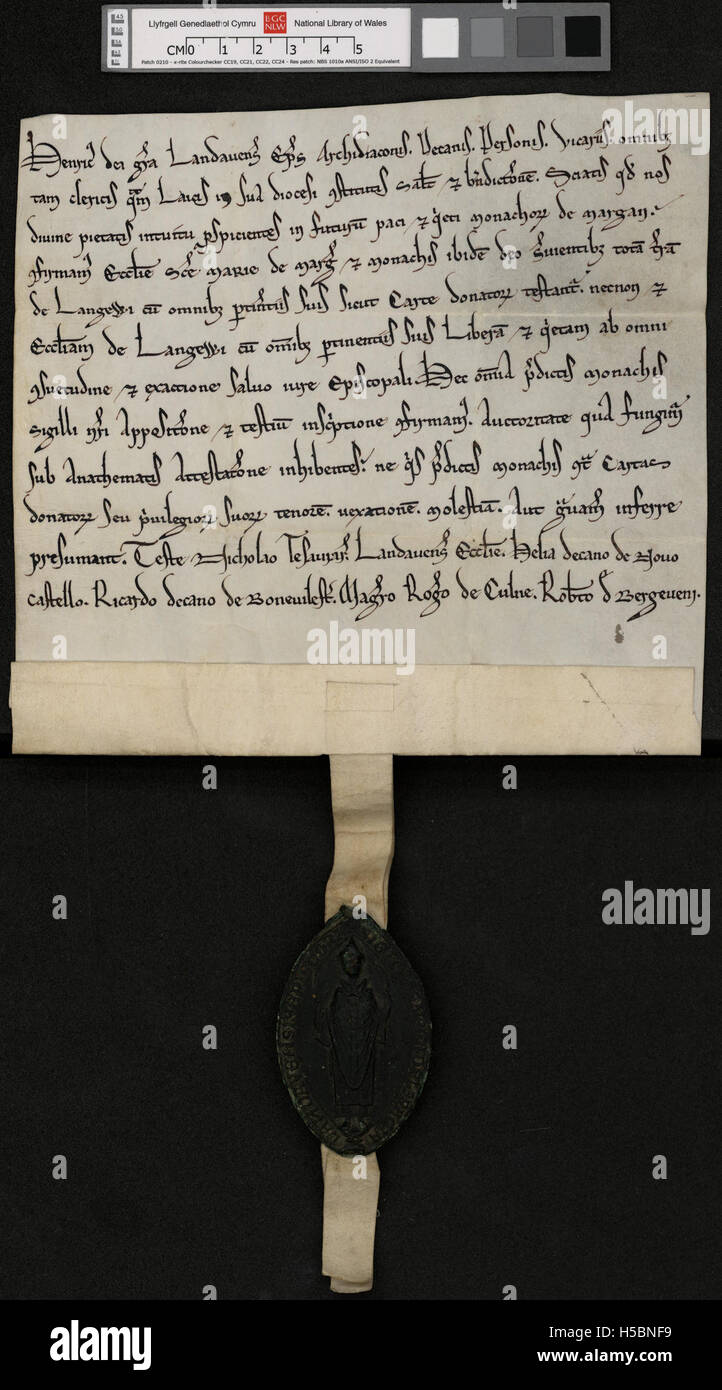 A historical deed document from the Penrice and Margam archives ...