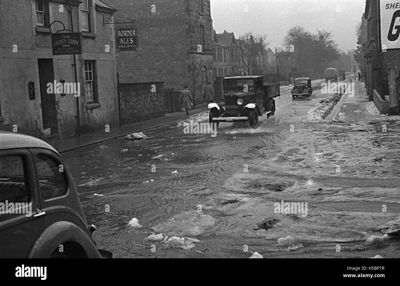 This photograph captures the devastating floods in Oswestry and ...
