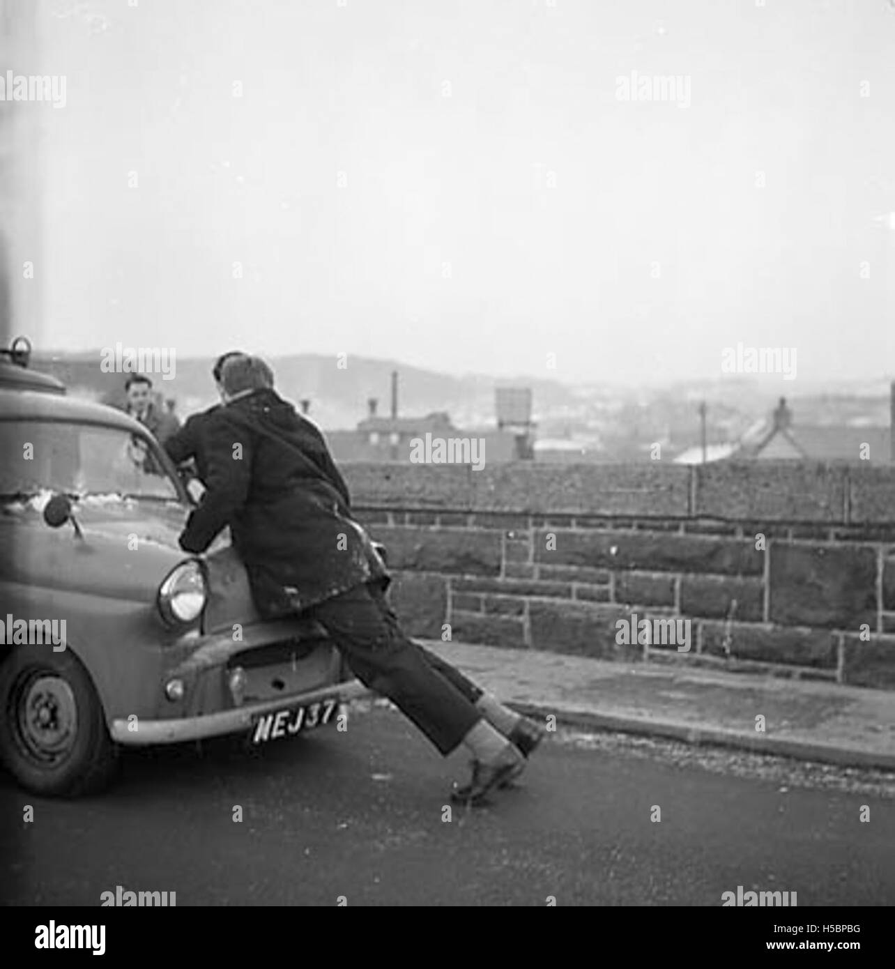 This image captures the first protest of the Welsh Language Society ...