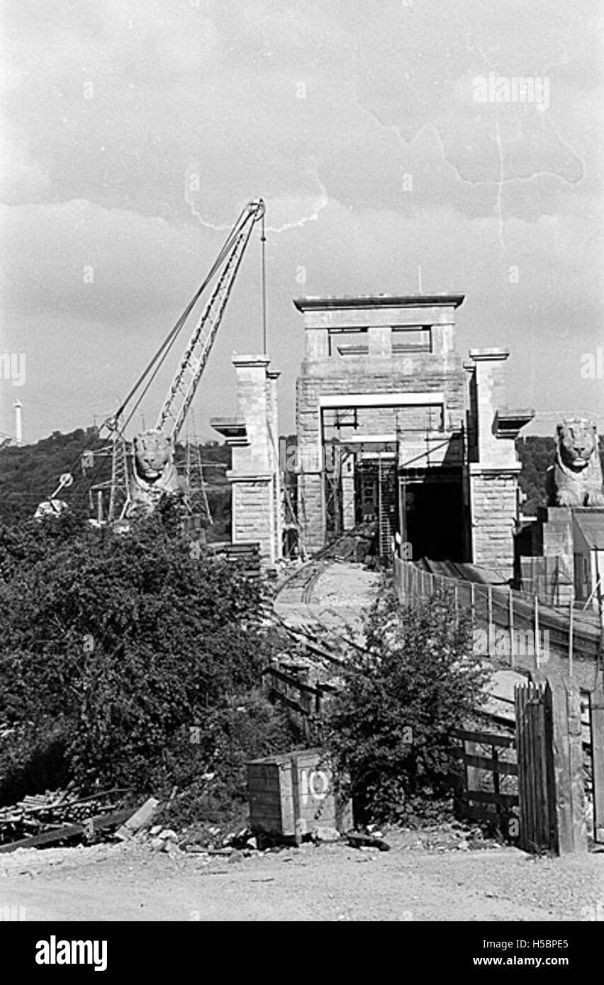The Britannia Bridge, originally opened in 1850, was severely damaged ...
