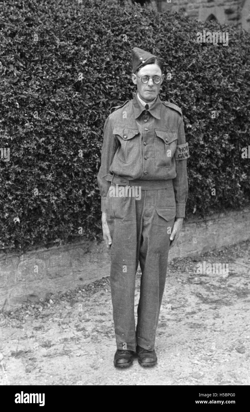 Members of the Llandyssil Home Guard in Montgomeryshire, Wales, are ...