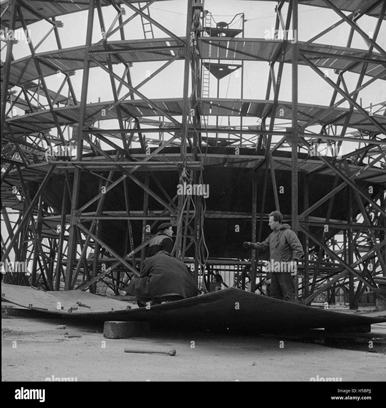 The construction of the Wylfa Atomic Power Station on Anglesey, Wales ...