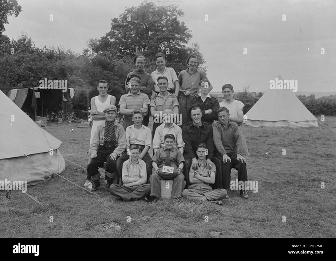 The photograph shows the Merthyr Tydfil Boys' Club in 1947, located at ...