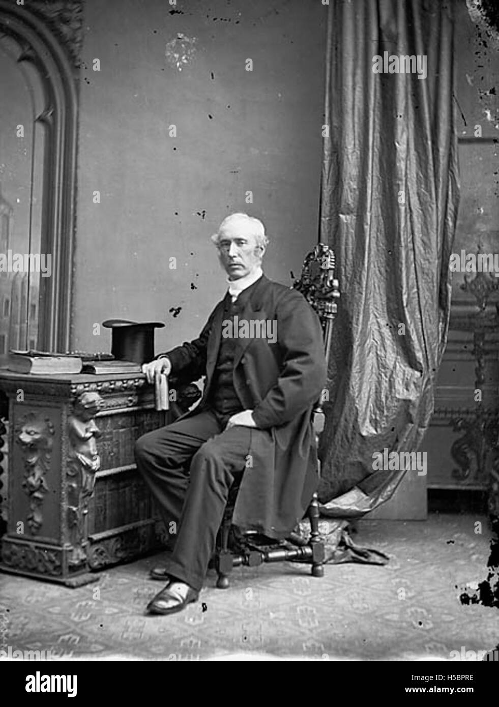 A portrait of Revd Dr Lewis Edwards, a Welsh Protestant minister and ...