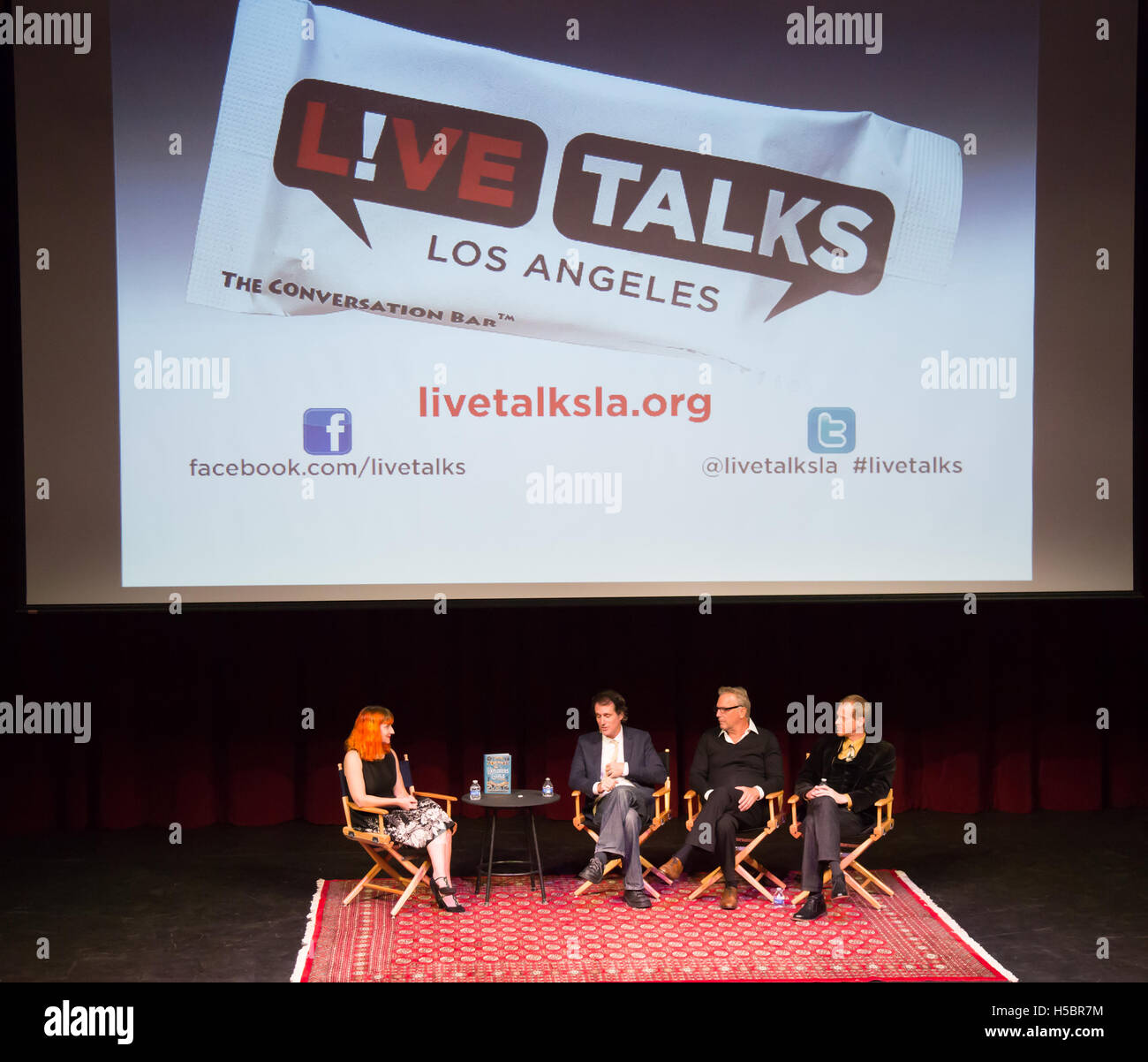 The host, Jon Baird, Kevin Costner and Rick Ross attend Live Talks Los ...
