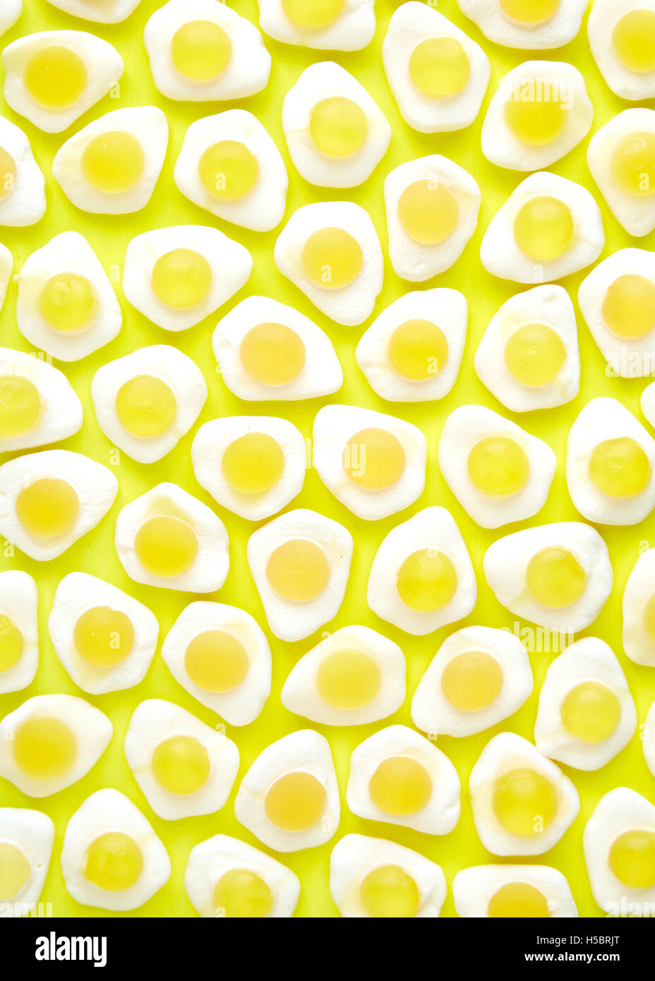 Fried egg sweets, yellow, old school sweets Stock Photo - Alamy