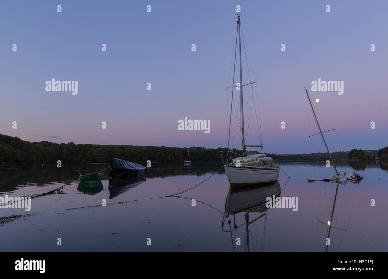 Sunrise over Devoran Creek in Cornwall Stock Photo - Alamy
