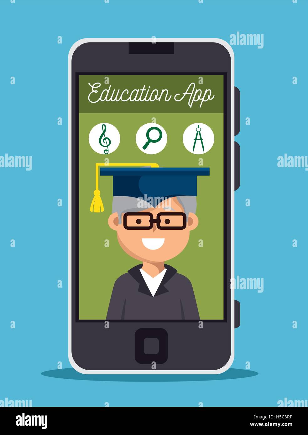 man old smartphone education online design Stock Vector Image & Art - Alamy