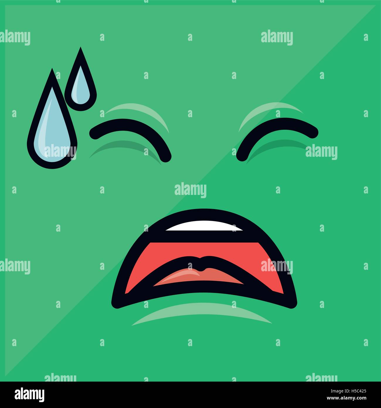 green emoticon crying graphic Stock Vector Image & Art - Alamy