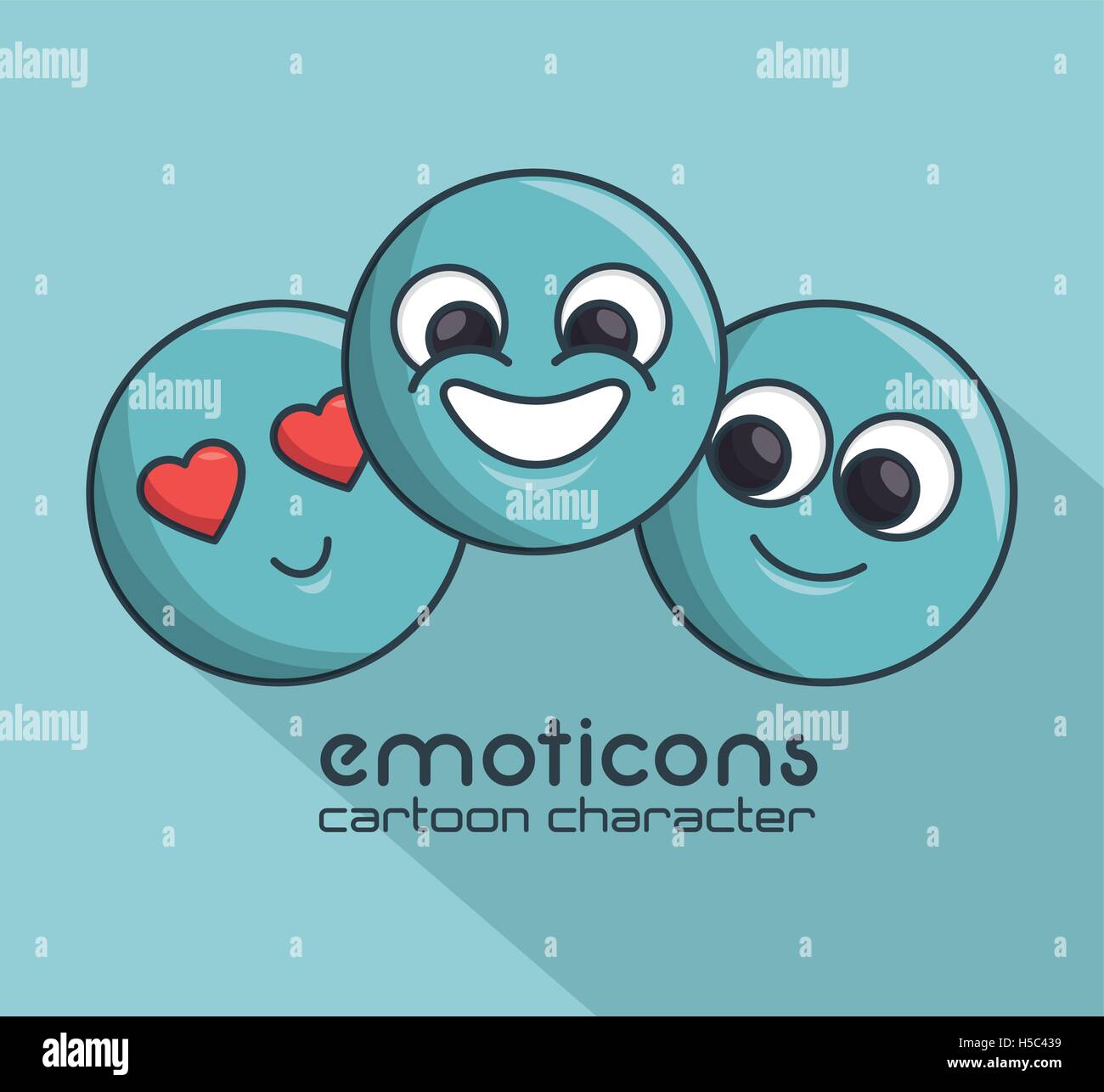 three cartoon emoticons cheerful shadow Stock Vector Image & Art - Alamy