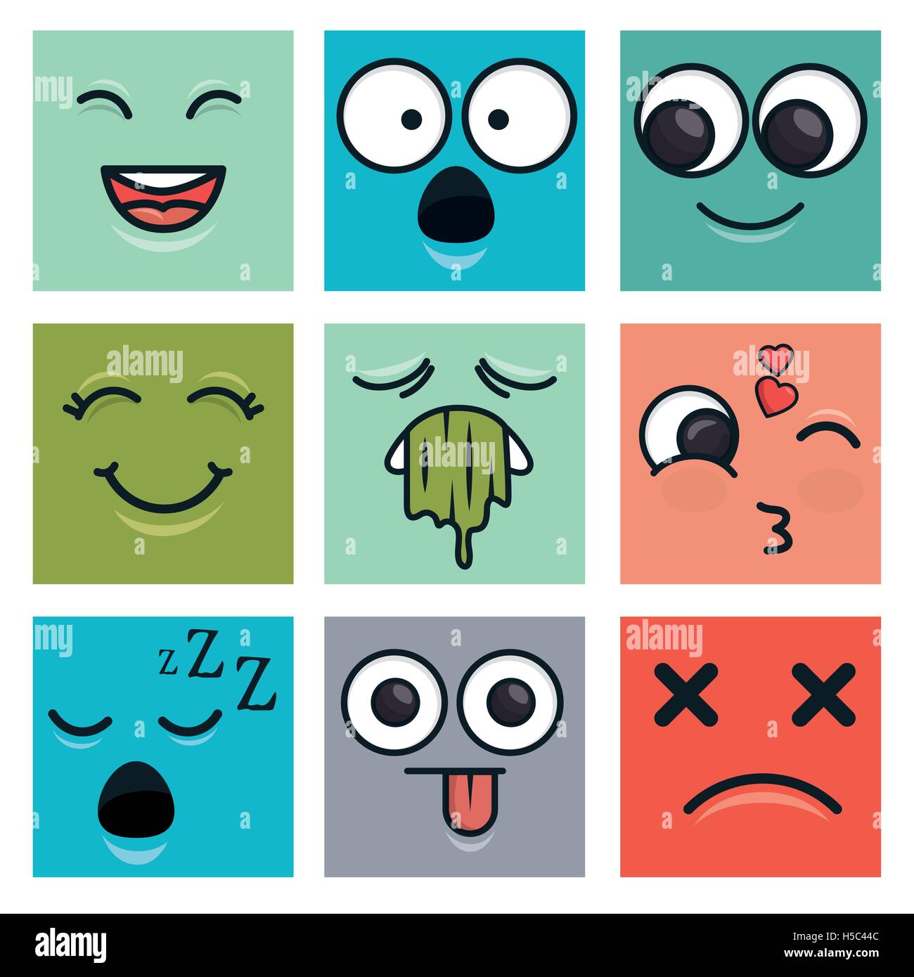 set emoticons faces Stock Vector Image & Art - Alamy