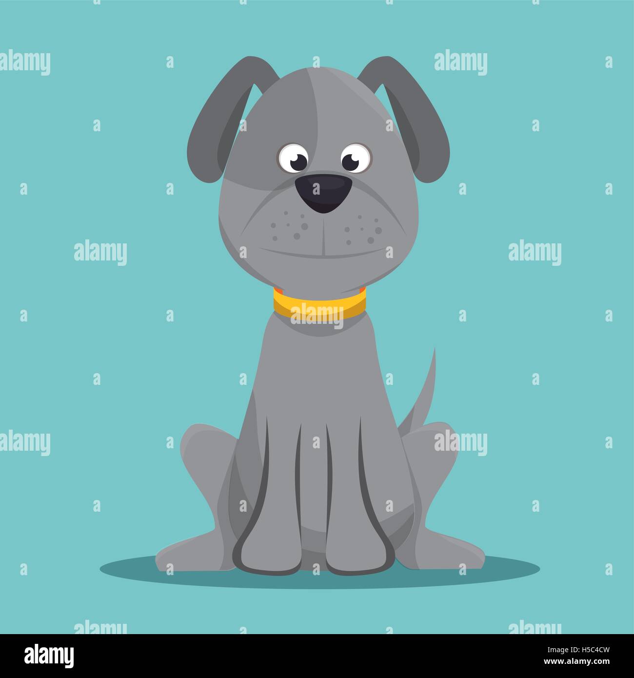 character doggy gray sitting design Stock Vector Image & Art - Alamy