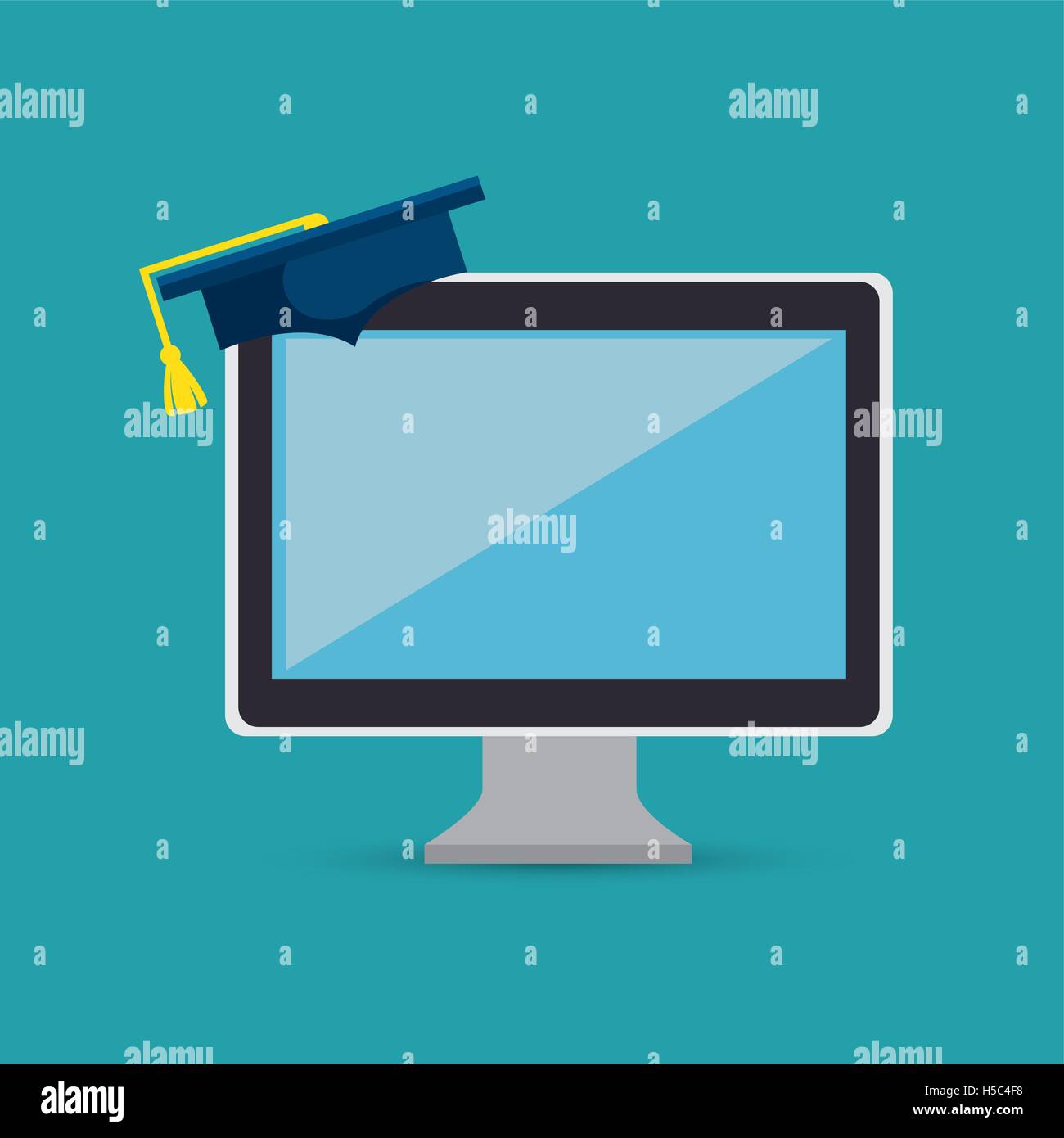 education online computer graduation graphic Stock Vector Image & Art ...