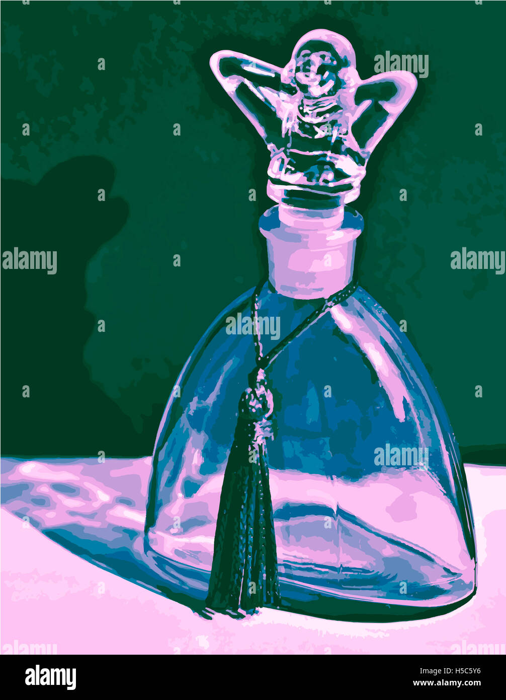 Perfume glass bottle in extravagant shape. image photography, digitally ...