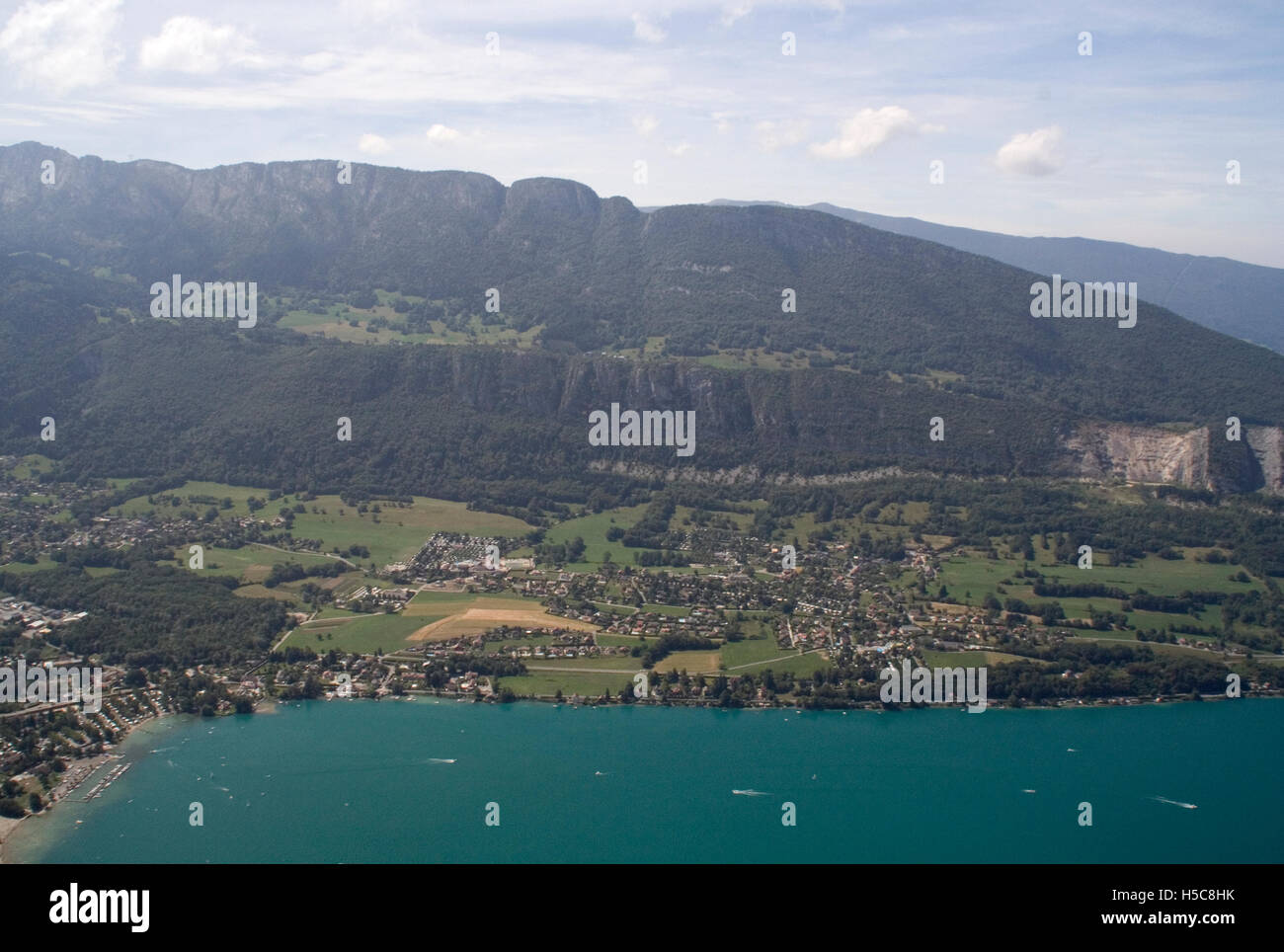Ariel view of Lake Annecy Stock Photo - Alamy