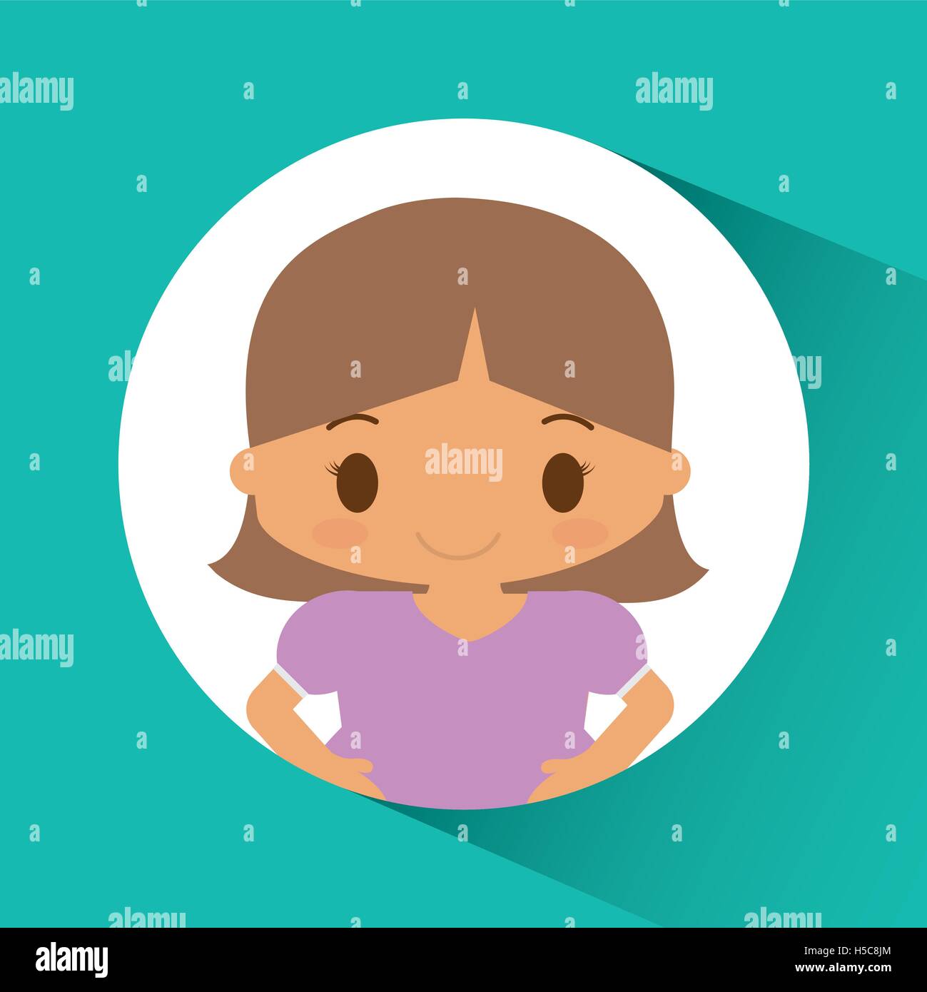 Girl kid inside circle design Stock Vector Image & Art - Alamy