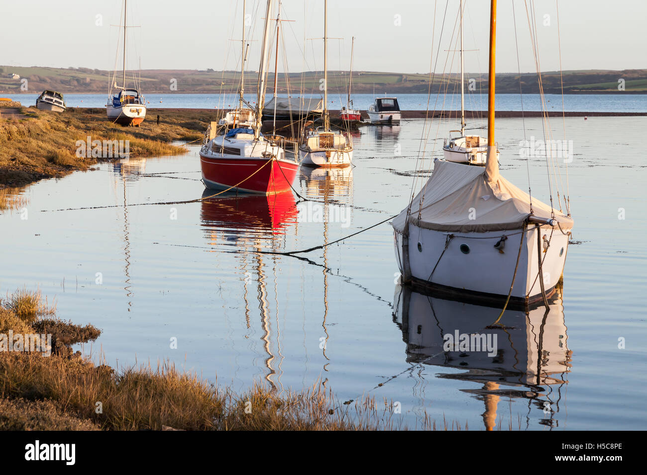 Yachts at Angle Bay, Pembrokeshire Stock Photo - Alamy