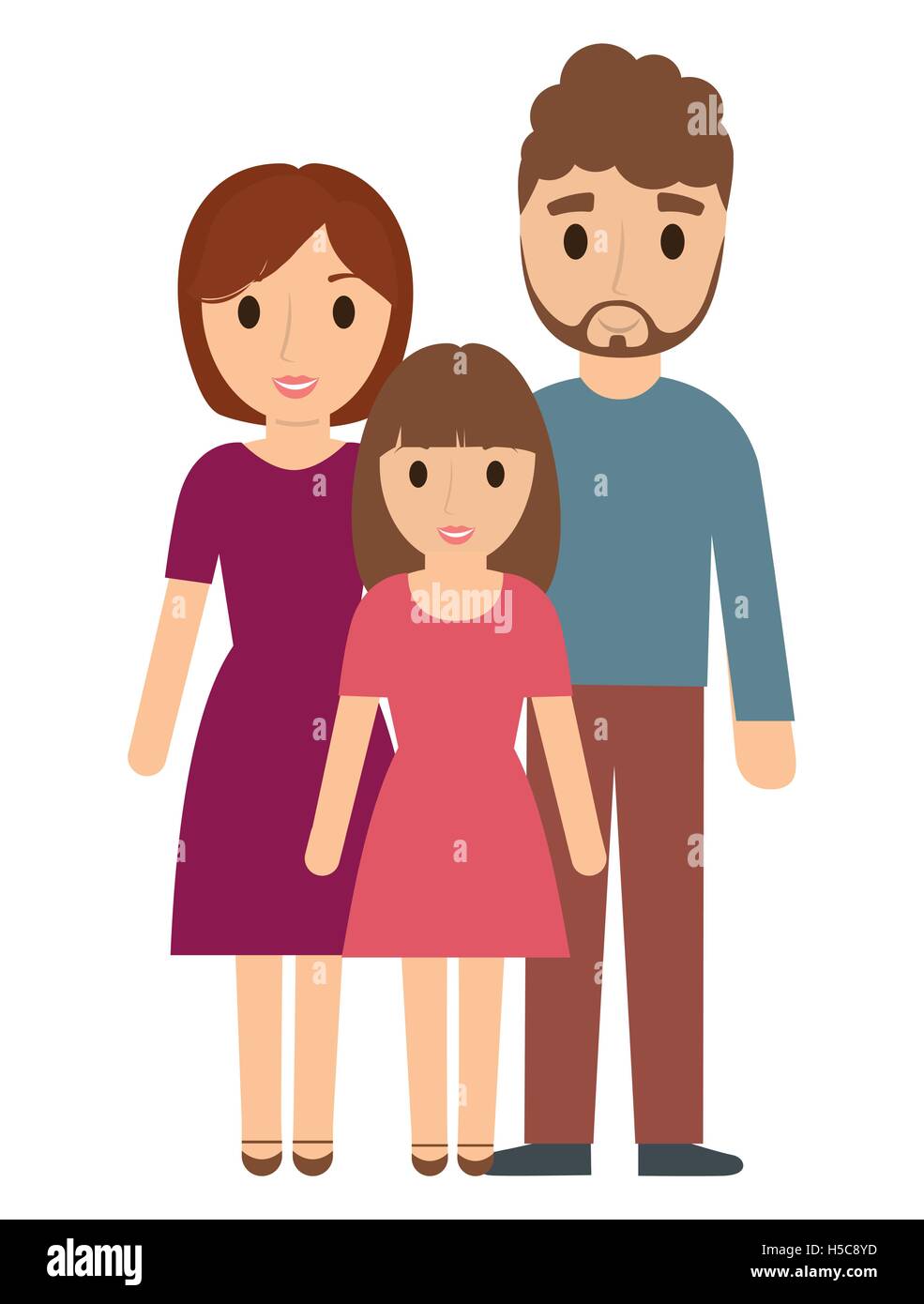 Cartoon Parents Daughter Family High Resolution Stock Photography and ...