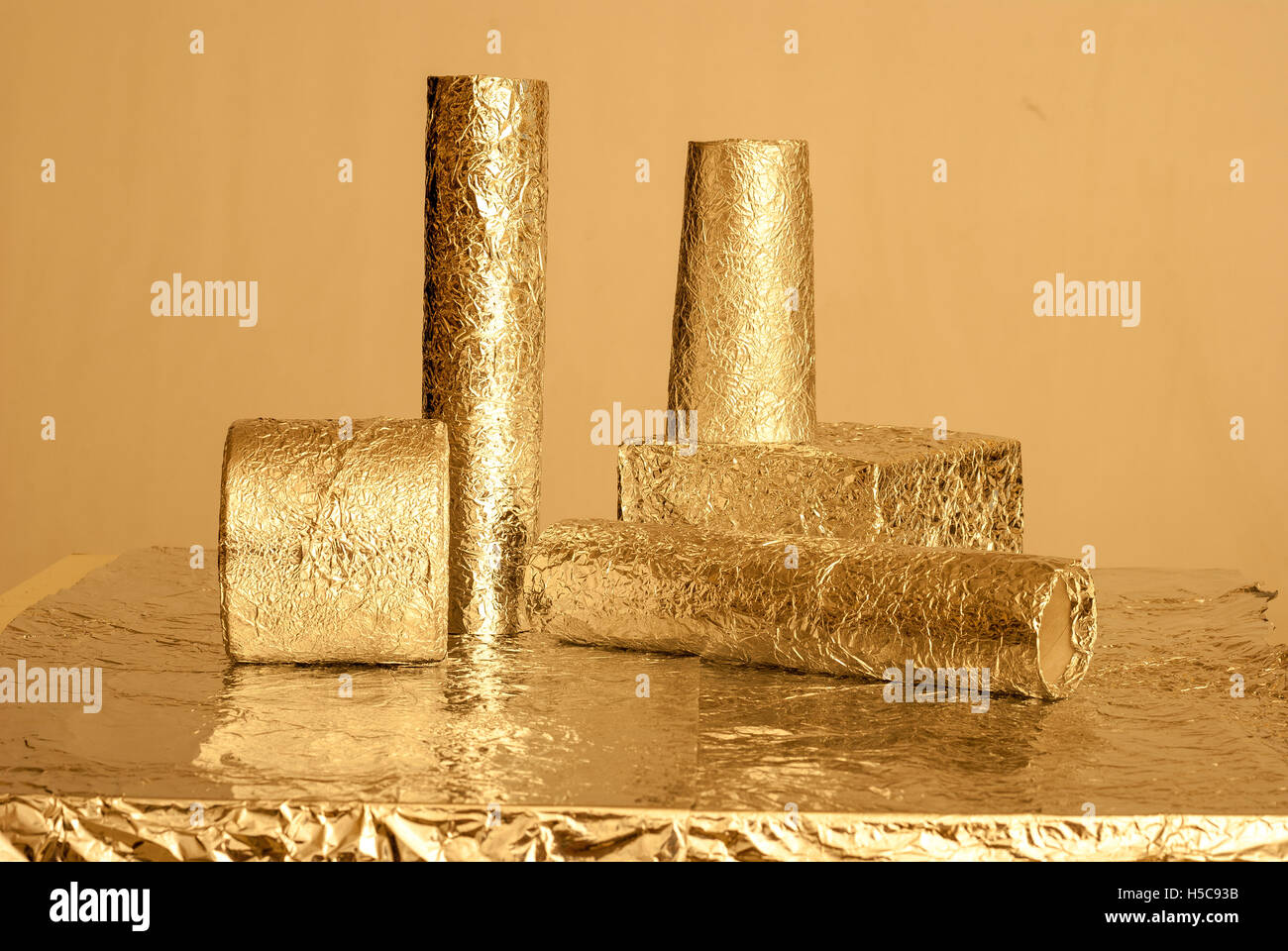 Gold foil figures Stock Photo - Alamy