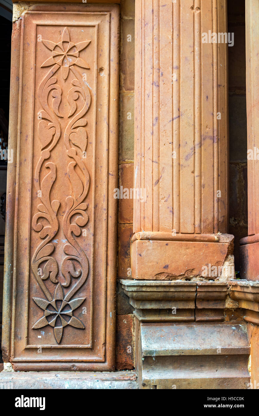 Details of a column in the cathedral of Barichara, Colombia Stock Photo ...