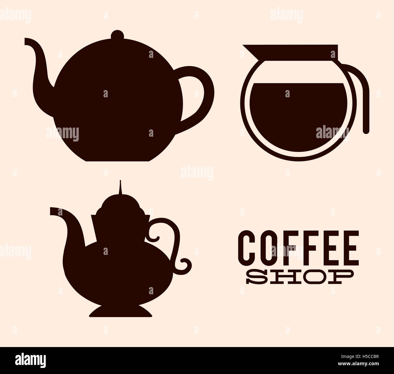 Kettle of Coffee shop design Stock Vector Image & Art - Alamy