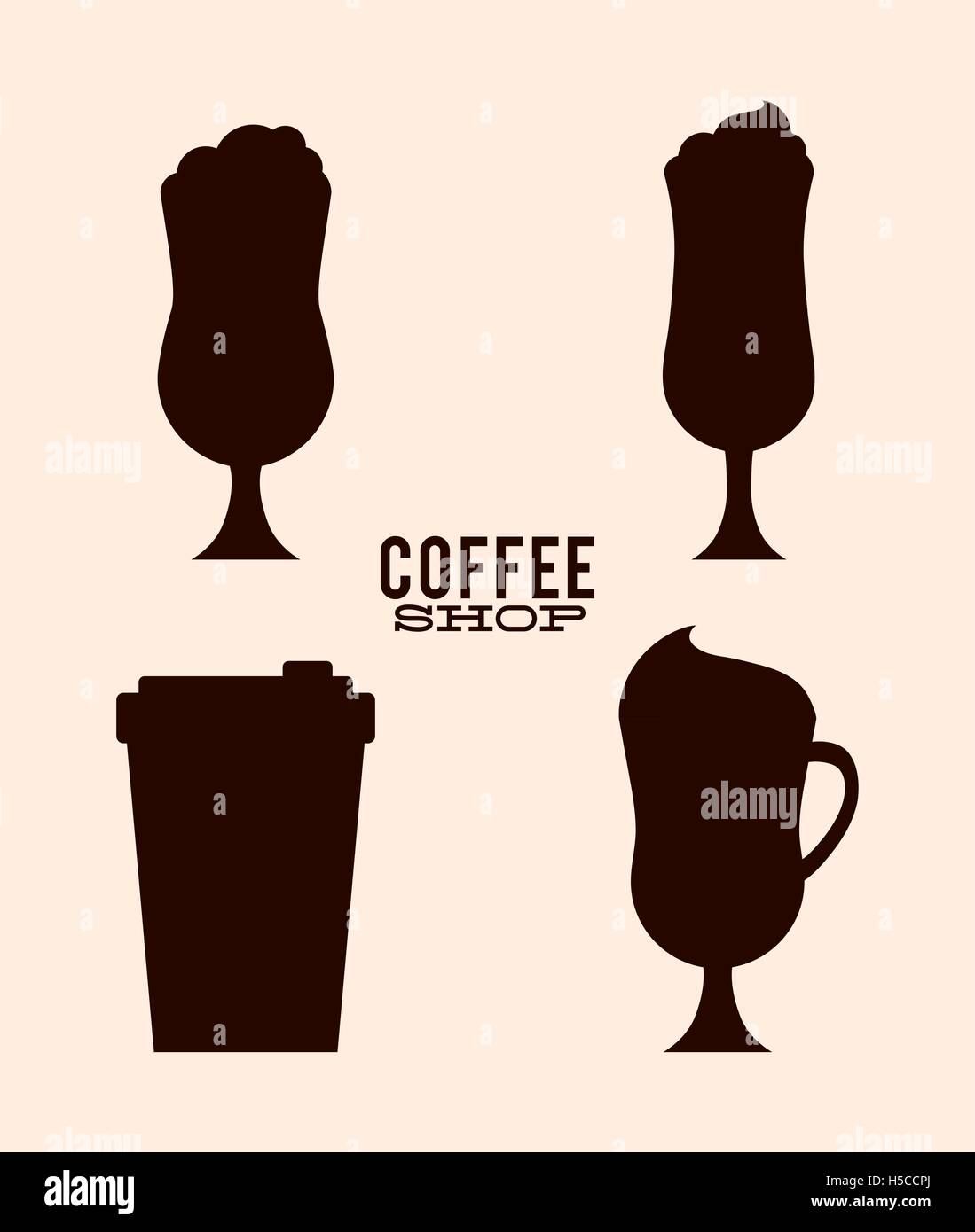 Glass and mug of Coffee shop design Stock Vector Image & Art - Alamy